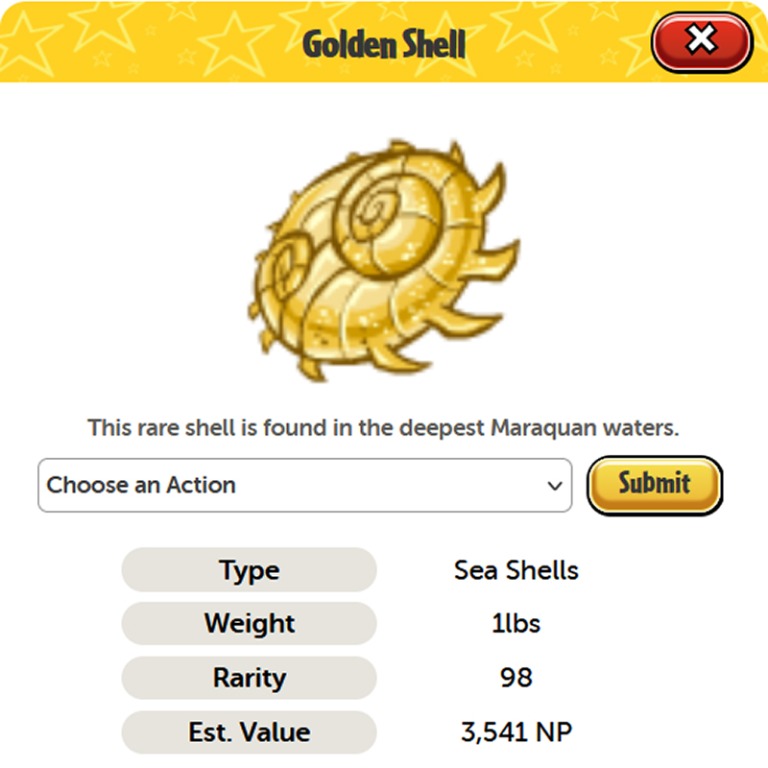 Neopets: Golden Shell / Neopoints, Hobbies & Toys, Toys & Games on ...