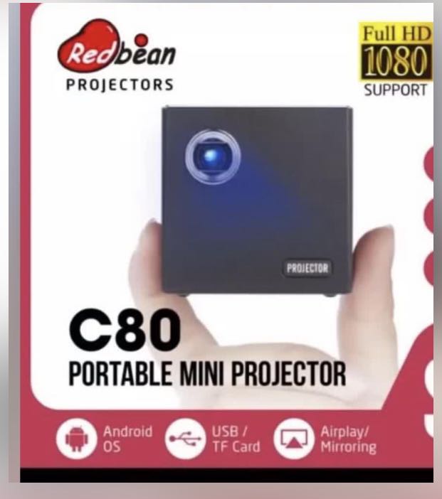 Red bean portable projector, TV & Home Appliances, TV & Entertainment ...