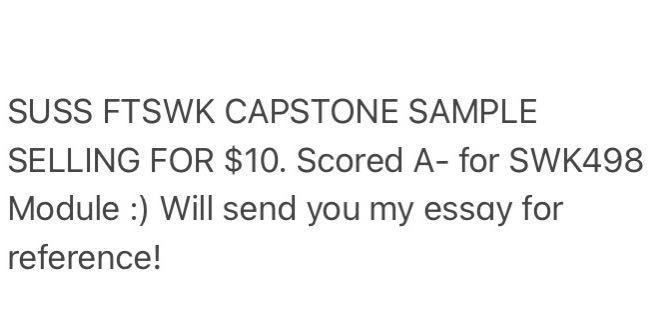 SUSS social work SWK498 Capstone sample, Everything Else on Carousell