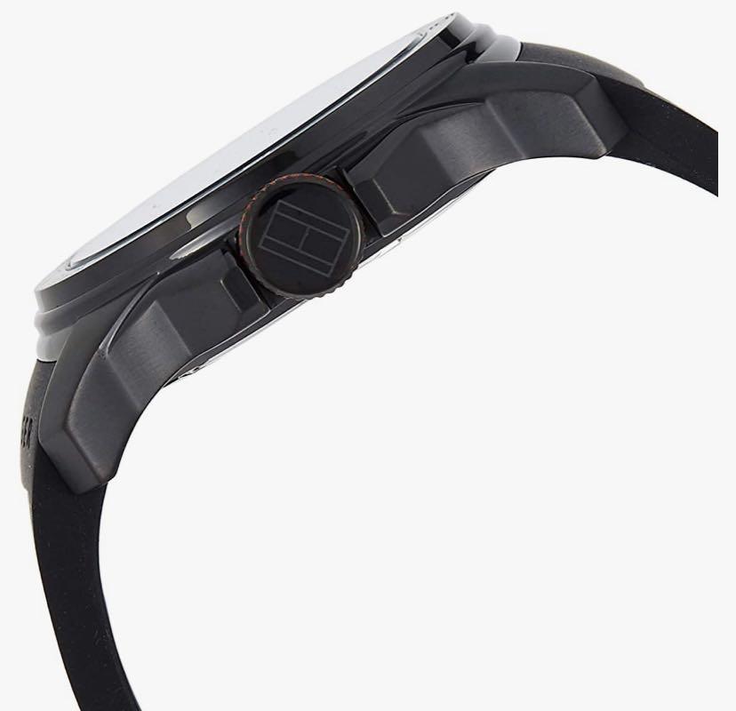 Tommy Hilfiger Men's 1790708 Analog Display Japan Movement Black Watch ...