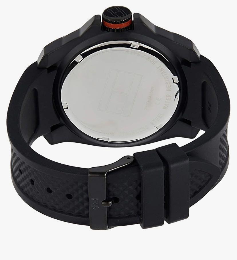 Tommy Hilfiger Men's 1790708 Analog Display Japan Movement Black Watch ...