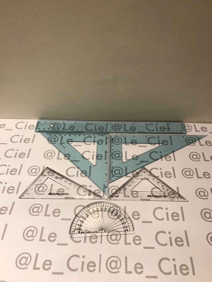 Triangle protractor ruler SET, Hobbies & Toys, Stationary & Craft ...