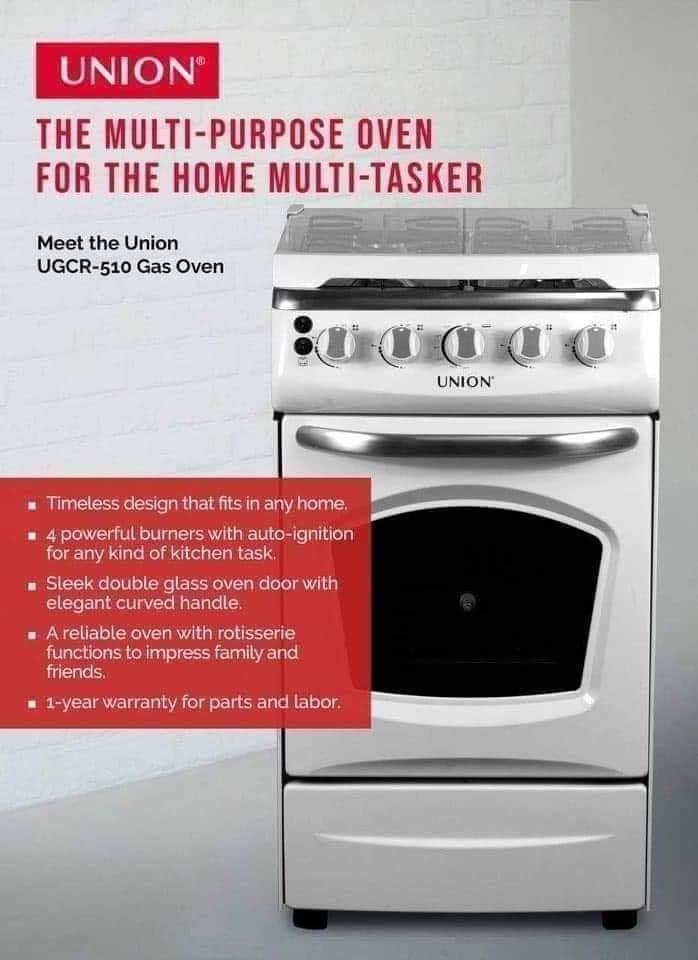 Union Gas Range Stove and Oven Function, TV & Home Appliances, Kitchen ...