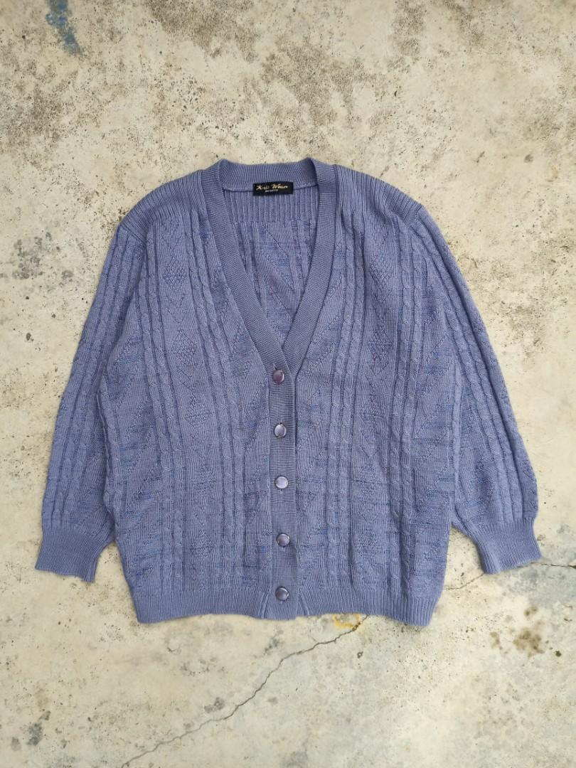 90's Misato Knitted Cardigan, Men's Fashion, Activewear on Carousell