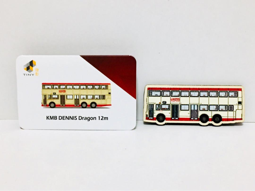 全新 Tiny 微影 九巴 KMB 丹尼士 巨龍 十二米 DENNIS Dragon 12m 3N 熱狗色 磁石貼, 興趣及遊戲, 玩具 ...
