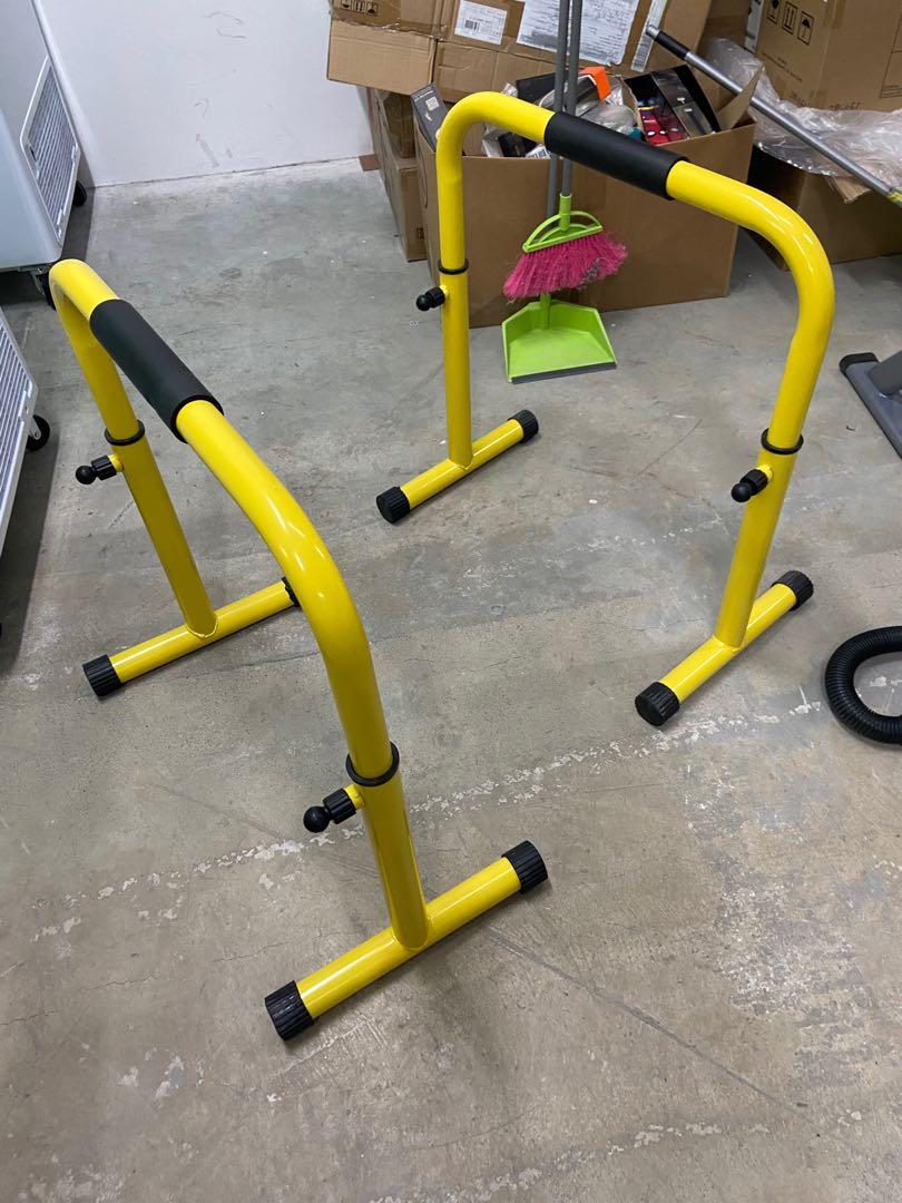 1 pair of Adjustable height parallettes gymnastics home gym workout ...