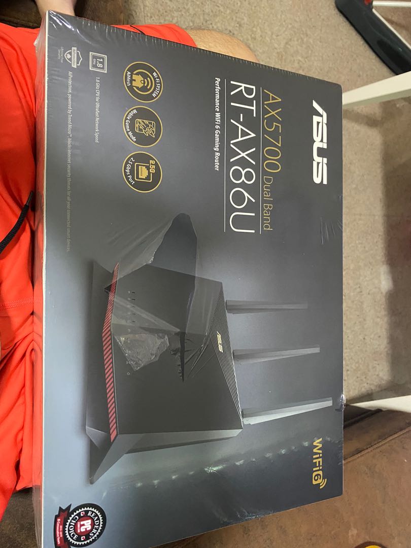 Asus ax5700 dual band RT-Ax86U gaming router, Computers & Tech, Office ...