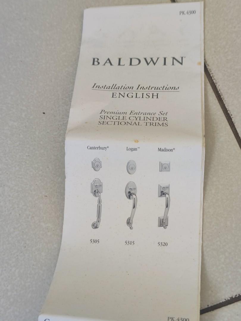 Baldwin Premium Entrance Lock Set, Furniture & Home Living, Security ...