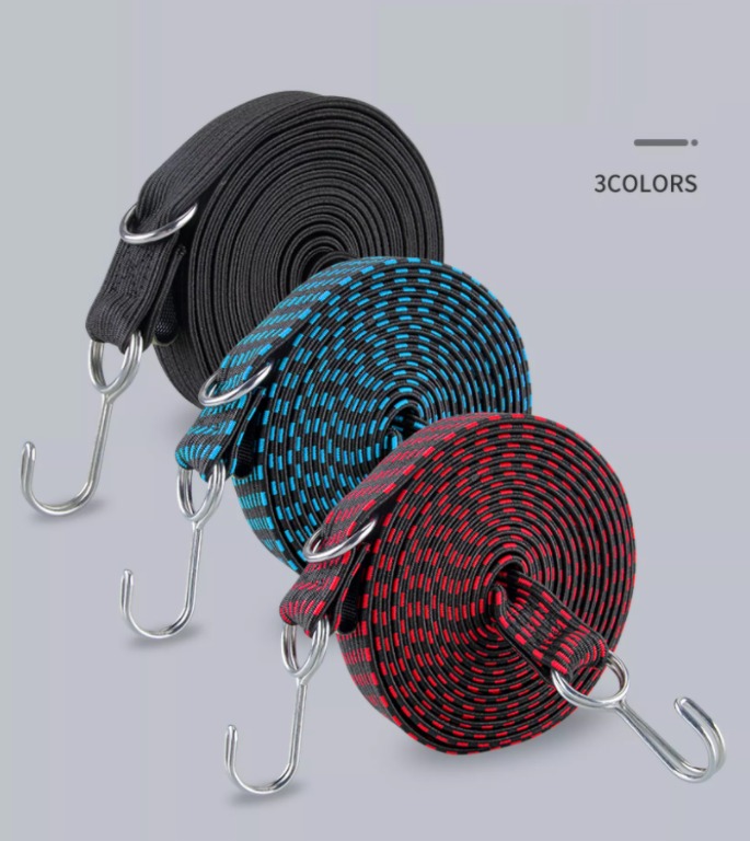 Bicycle Rope 2meter Elastic Bungee Cord Hooks Bikes Rope Tie Bicycle ...