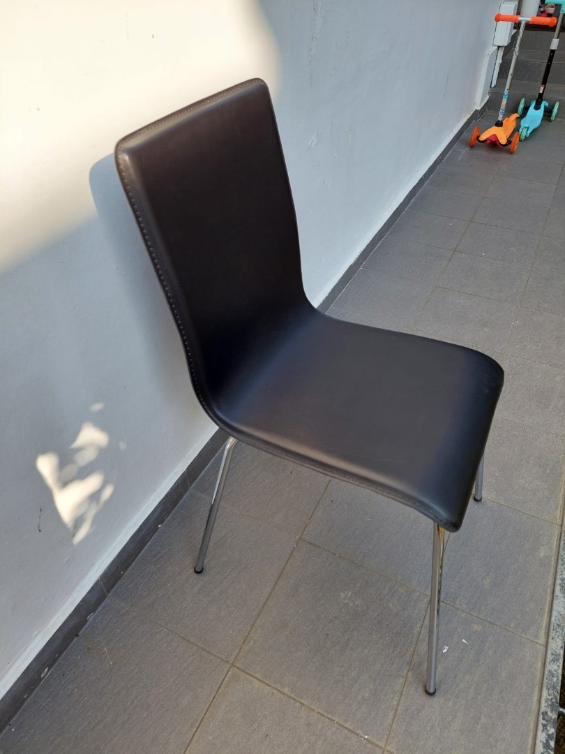 Black pvc chairs, Furniture & Home Living, Furniture, Chairs on Carousell