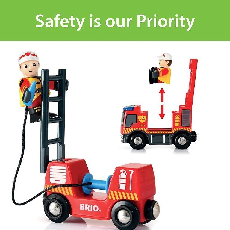BNIB BRIO 33815 Rescue Firefighter Wooden Train Set, 18 Pieces with ...