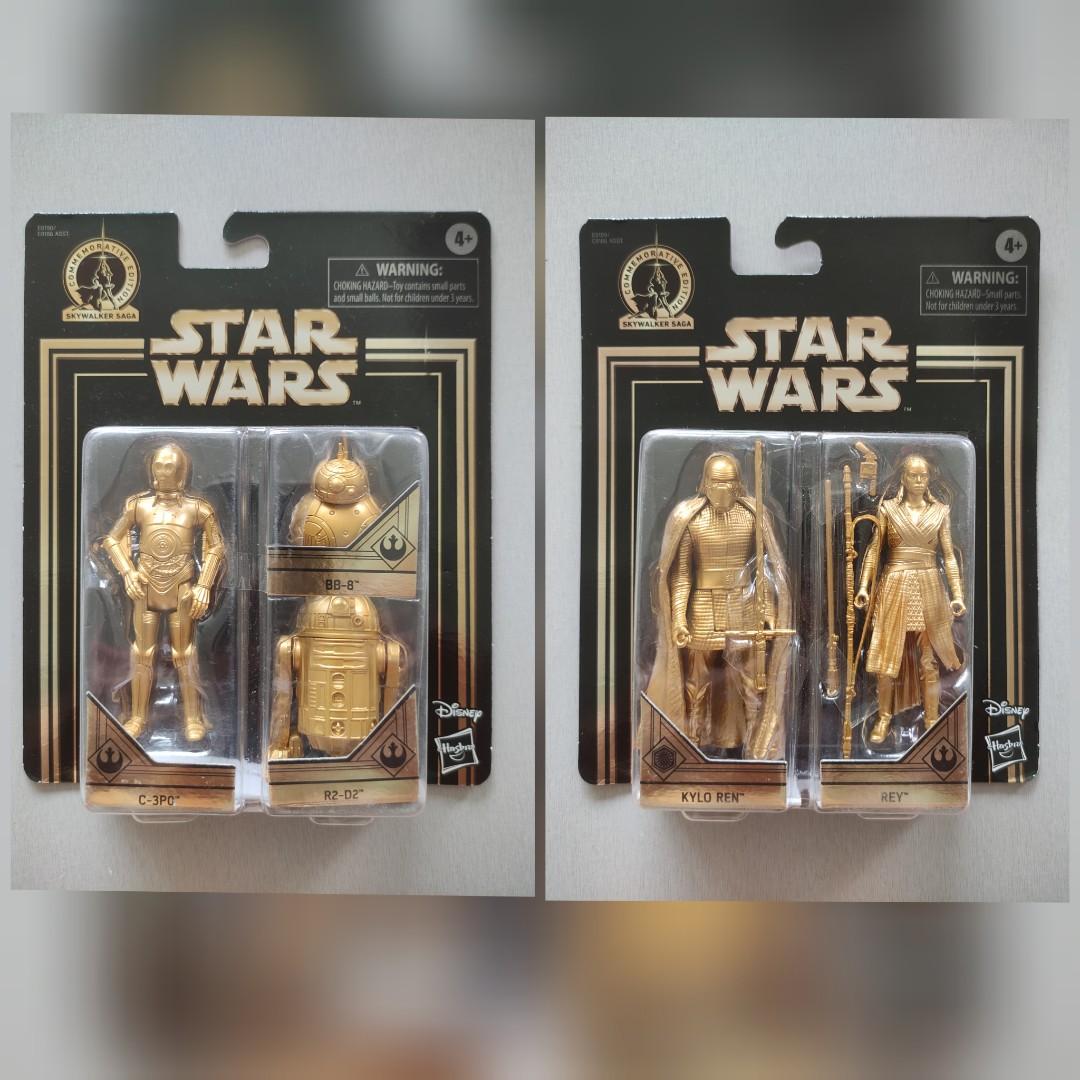 Star Wars Gold Commemorative Editions Skywalker Saga Rey R2-D2 Droids ...