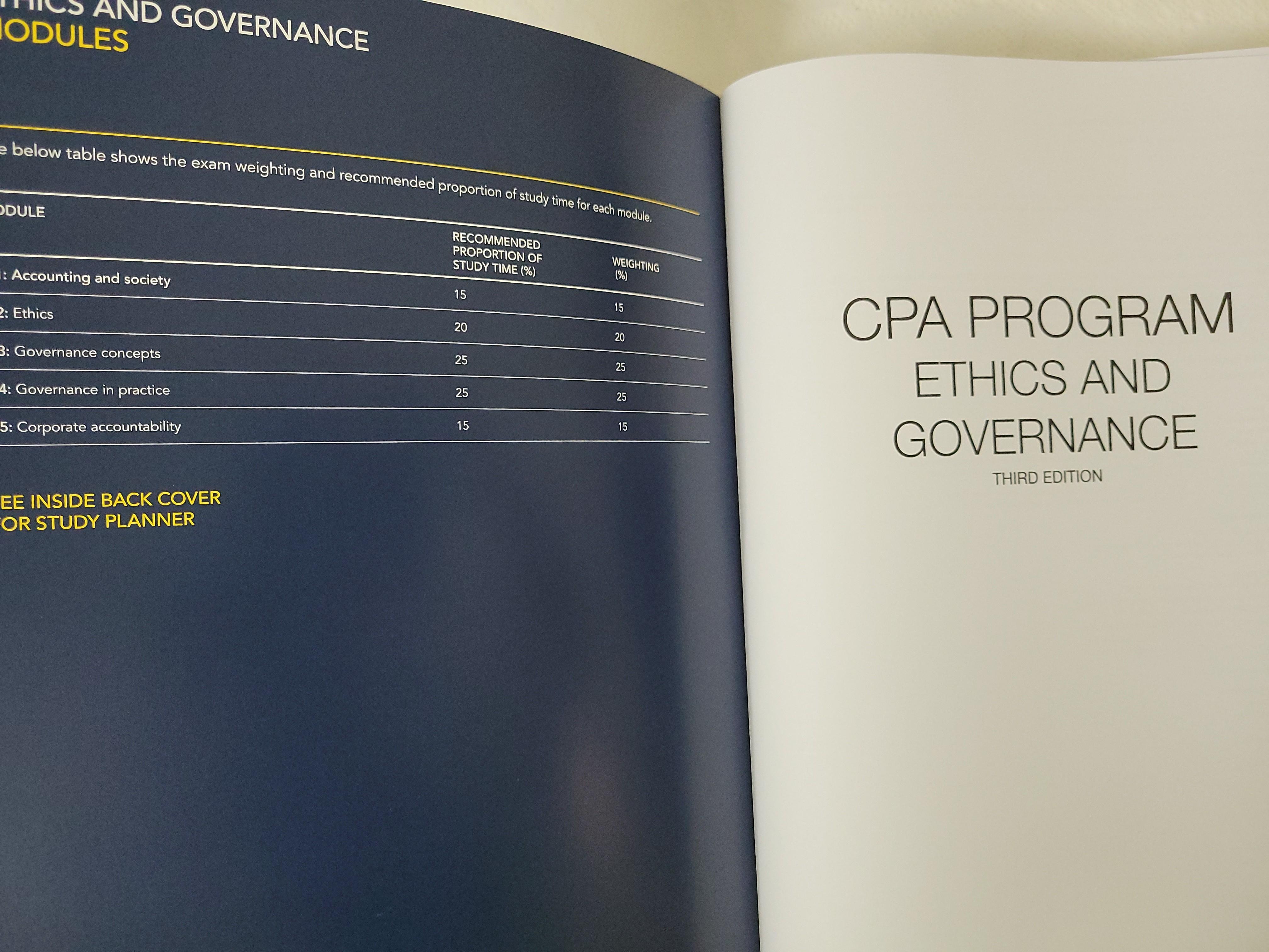 CPA PROGRAM ETHICS AND GOVERNANCE 3rd edition, 教科書 - Carousell