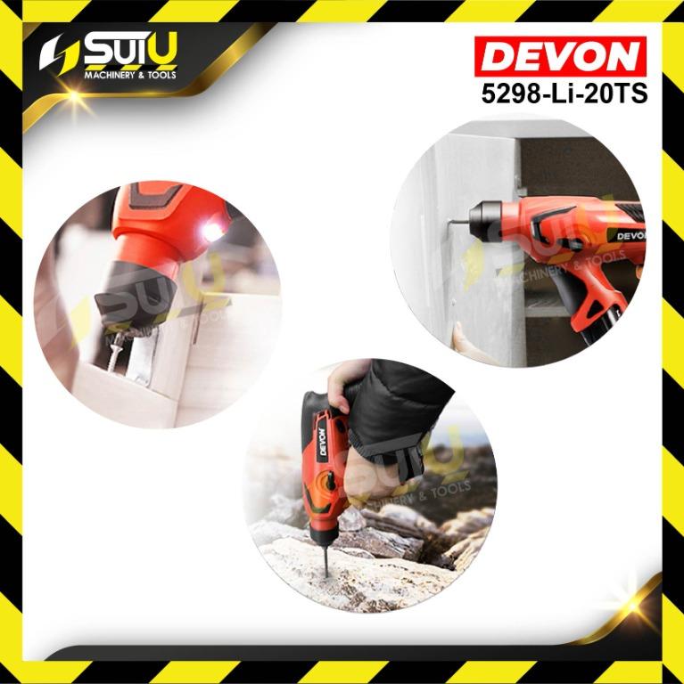DEVON 1702-LI-12 12V Electric Lithium Ion Cordless Rotary Hammer w/ 2 x ...