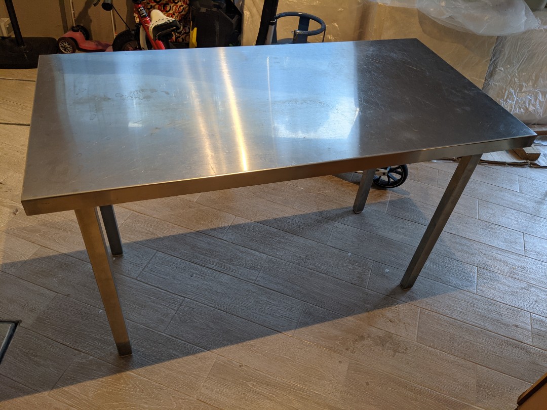 Free ikea metal surface desk, Furniture & Home Living, Furniture ...