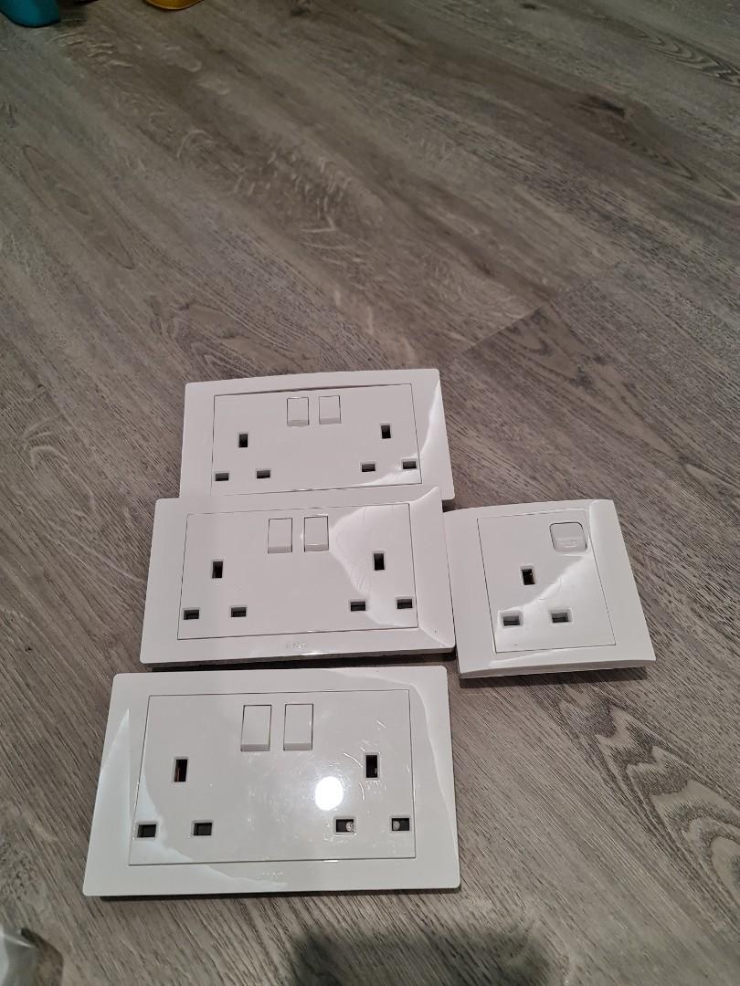 Hager double single socket, TV & Home Appliances, Electrical, Adaptors ...