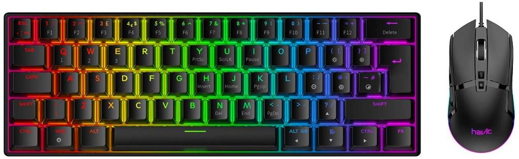havit 60% Wireless Mechanical Keyboard and Wired Mouse, Bluetooth 5.1 ...