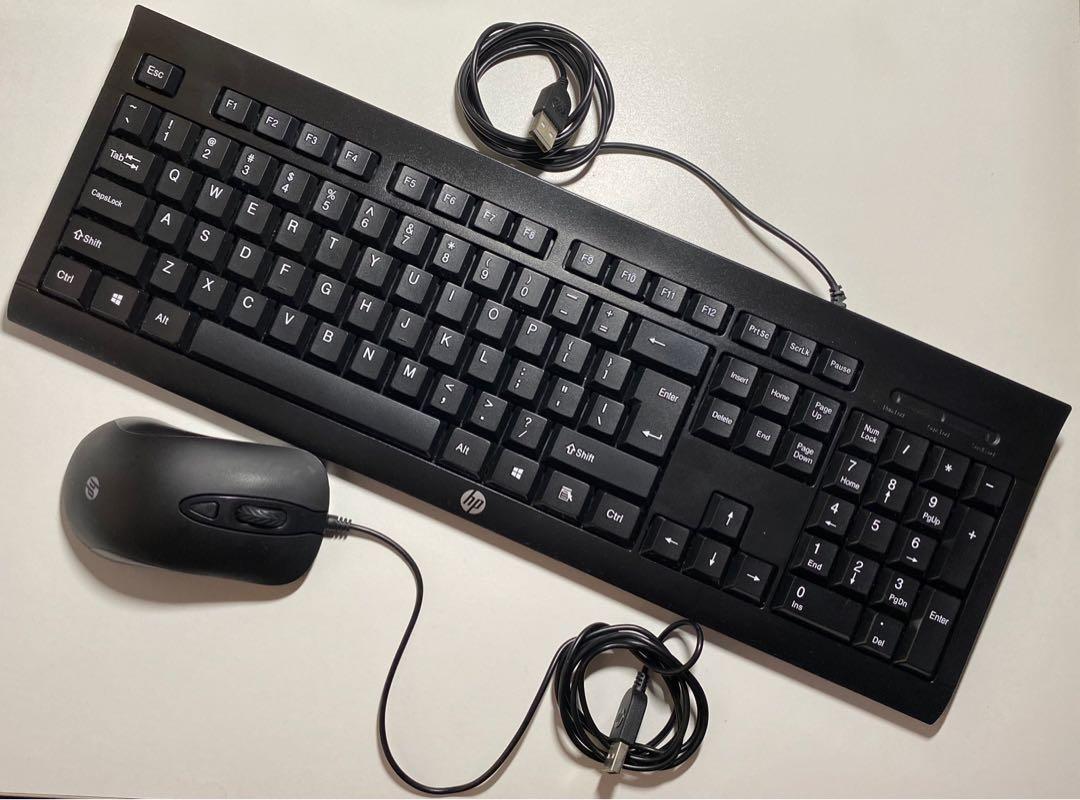 HP Wired Keyboard and Mouse km100 有線鍵盤 滑鼠, 電腦＆科技, 電腦周邊及配件, 電腦滑鼠及相關產品 ...