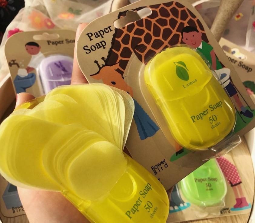 (3 x 50 sheets) Japan paper soap portable sanitize disposable paper ...