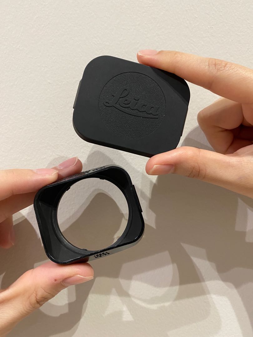 Leica 12524 Lens Hood (with cap), Photography, Cameras on Carousell