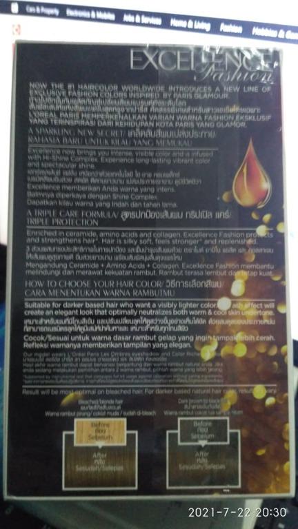 L'Oreal Hair Color Matt Ash Original Loreal, Beauty & Personal Care ...