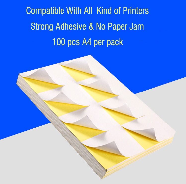 Pre cut sticker label adhesive paper laser inkjet printer compatible ...