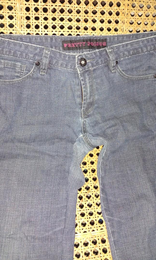 PRETTY POISON Denim Jeans, Women's Fashion, Bottoms, Jeans on Carousell