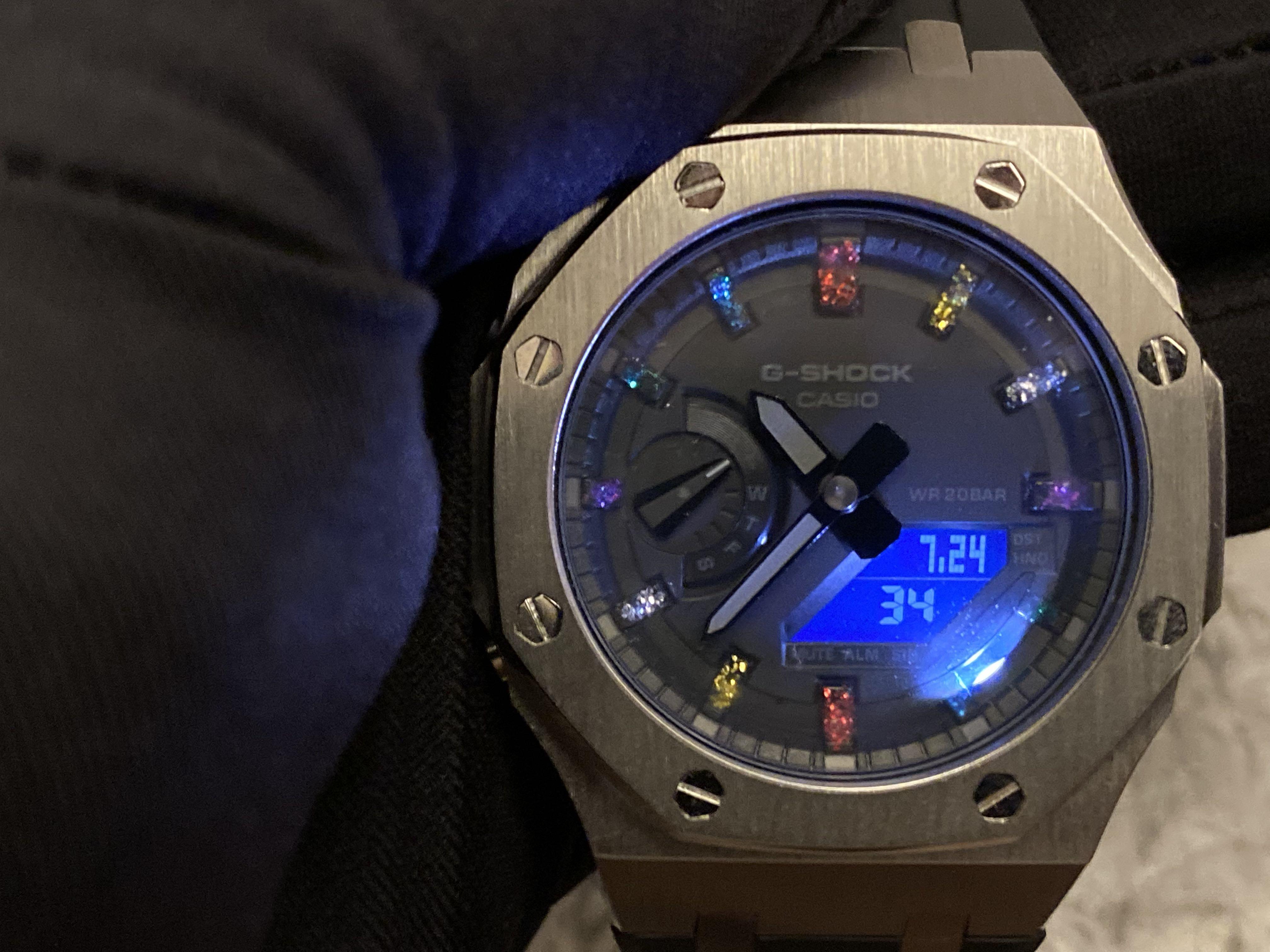 Rainbow glitter mod GA2100 GA2110 ga-2100 ga-2100, Men's Fashion ...