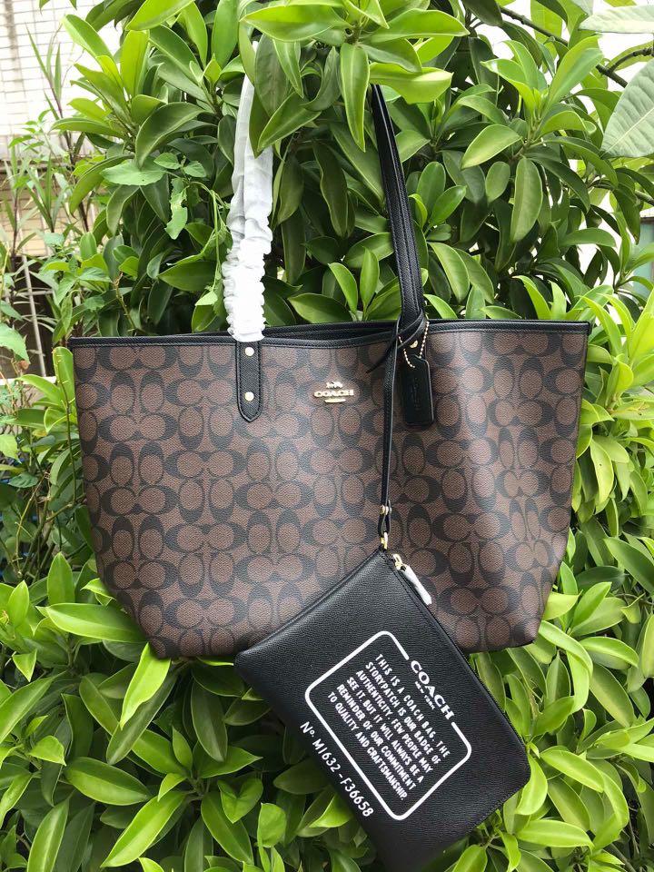 original coach 36658 reversible dark brown totes, Luxury, Bags ...