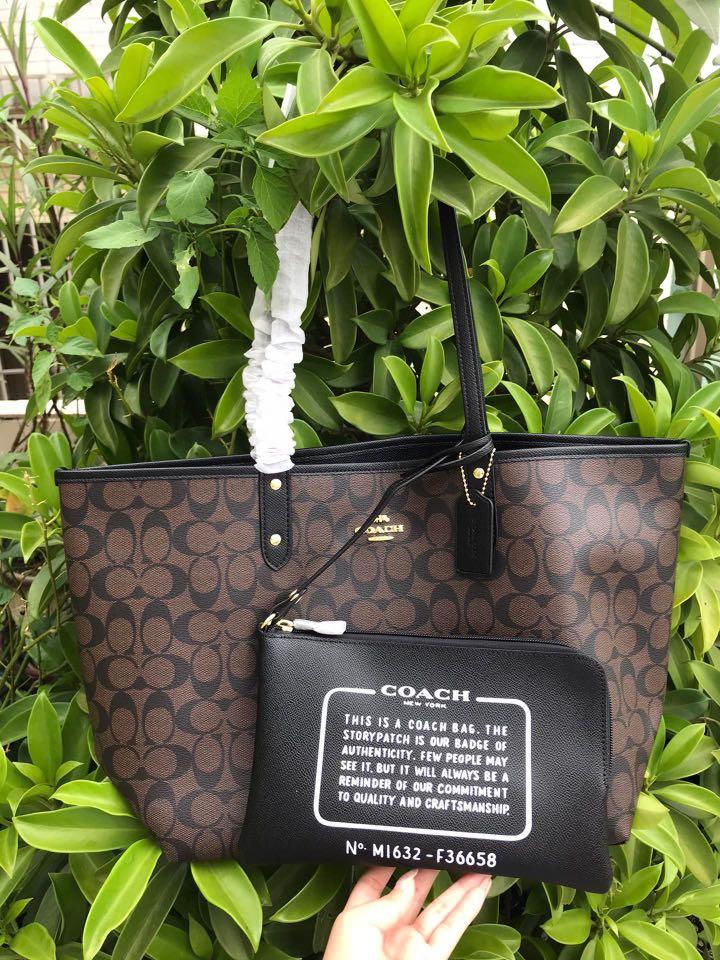 original coach 36658 reversible dark brown totes, Luxury, Bags ...