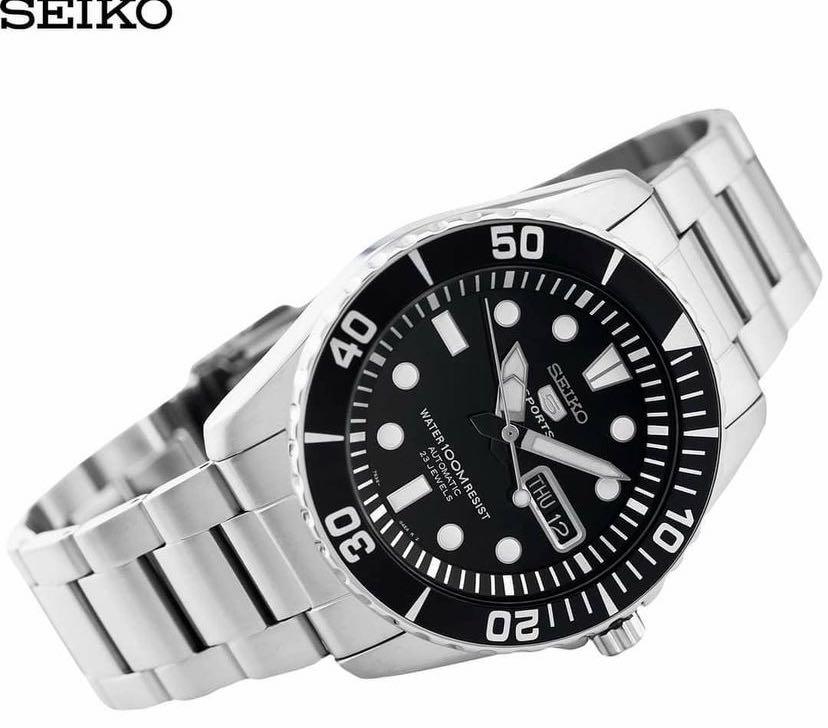 Seiko 5 Sports SNZF17 Black Sea Urchin Automatic Watch SNZF17K1 Brand New, Men's Fashion ...
