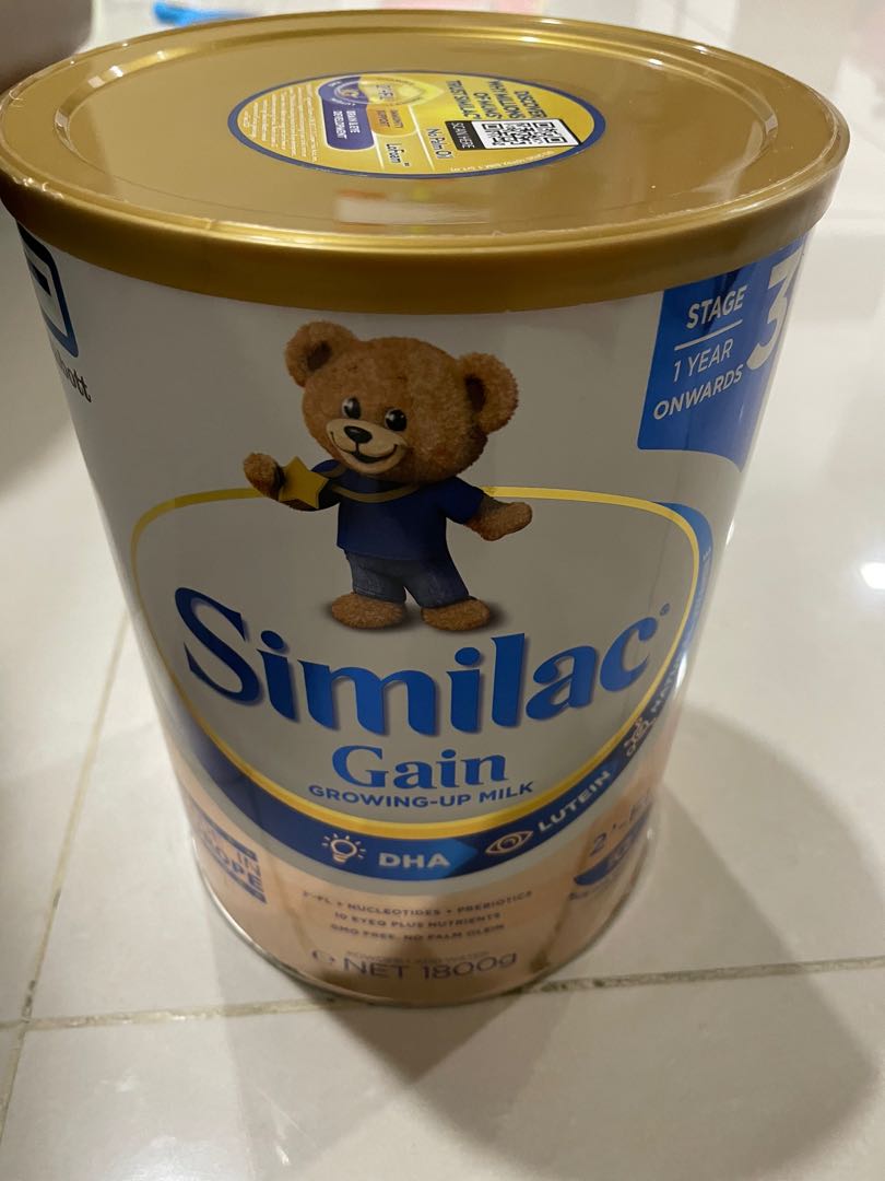 Similac gain stage 3 milk powder 1800G, Babies & Kids, Nursing ...