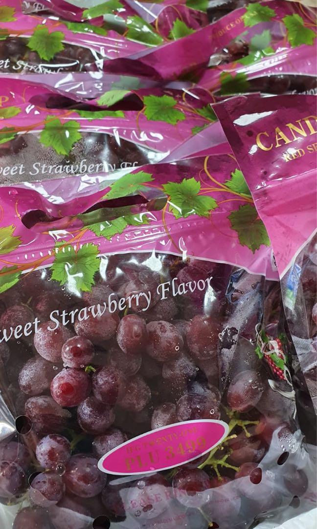 USA Candy Snap Sweet Strawberry Flavor Seedless Grapes, Food & Drinks ...