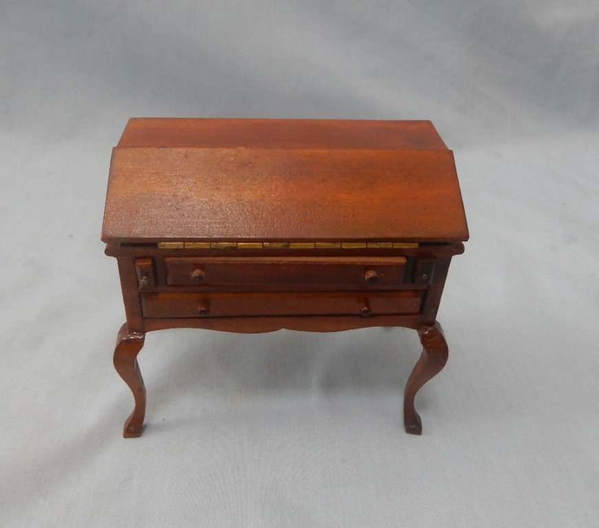 Vintage dollhouse miniature writing desk circa mid 20th Century retired ...