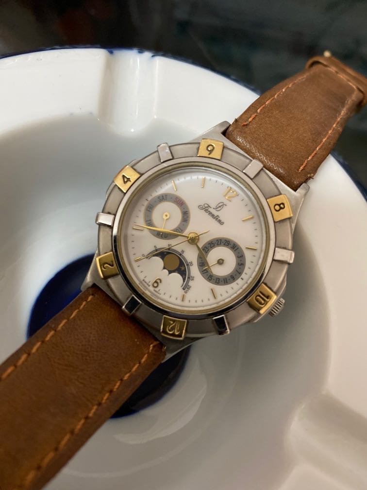 Vintage Farentino’ day moon watch, Men's Fashion, Watches & Accessories ...