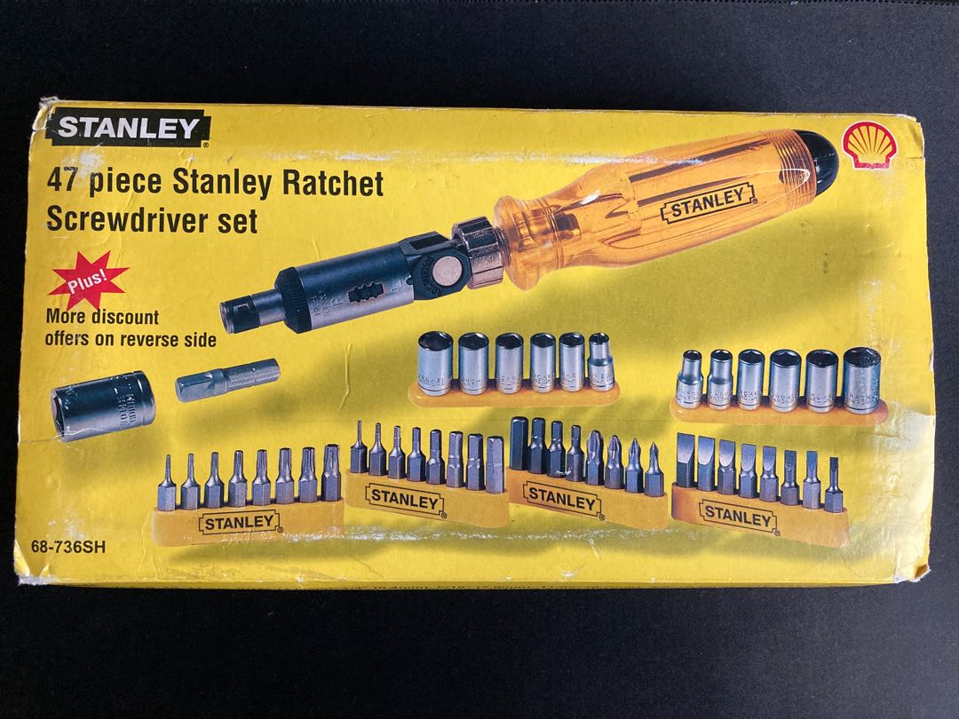 47 piece Stanley ratchet screwdriver set, Hobbies & Toys, Stationery ...