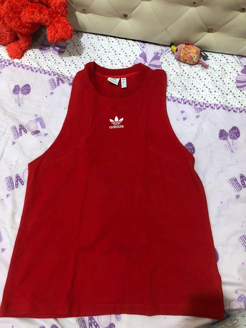 Adidas Red Top, Women's Fashion, Tops, Sleeveless on Carousell