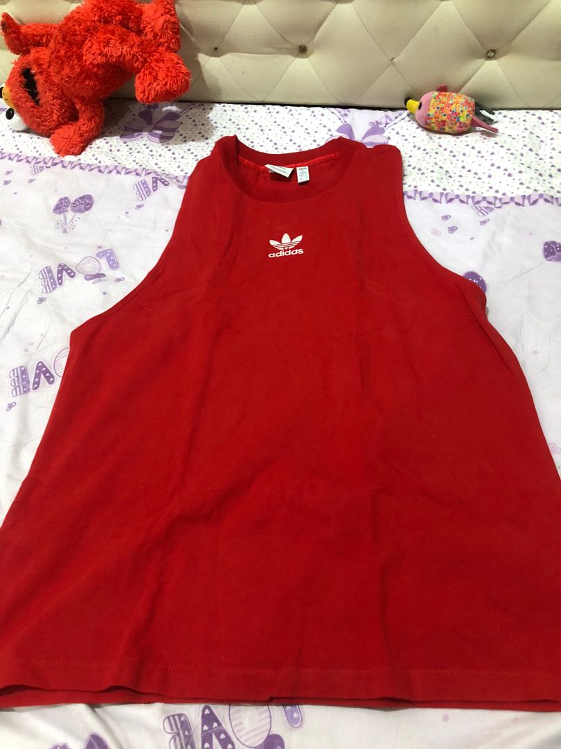 Adidas Red Top, Women's Fashion, Tops, Sleeveless on Carousell