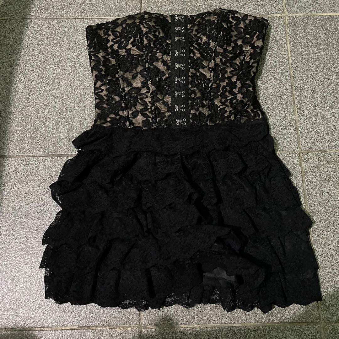 alt goth gothic corset mini dress, Women's Fashion, Dresses & Sets ...