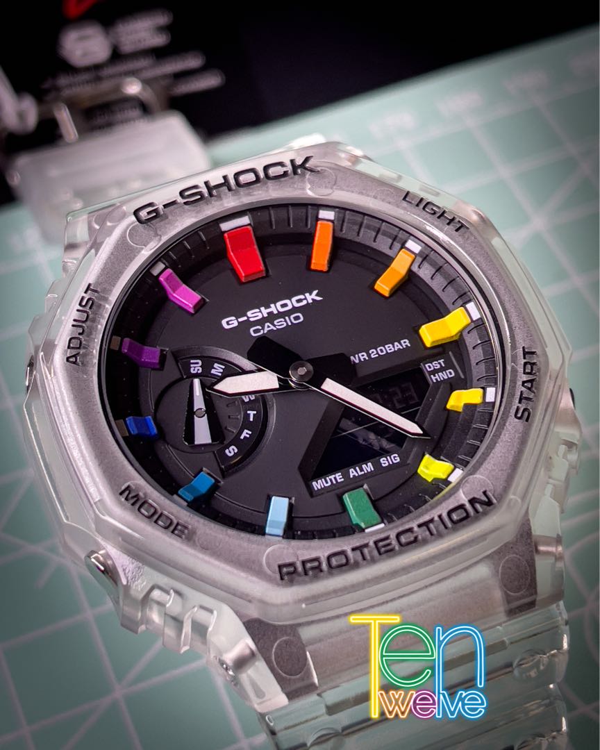 Casio G-Shock GA2100 GA2110 GA-2100 GA-2110 CasiOak with Jelly Rainbow ...