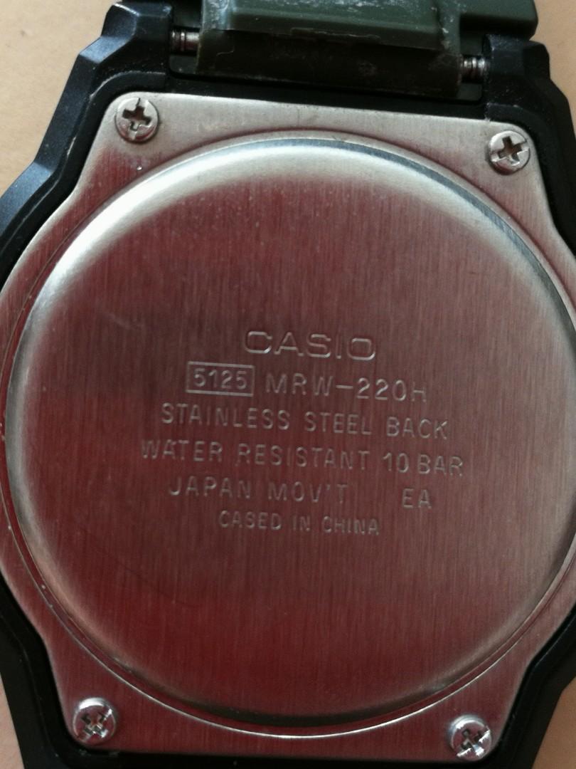 Casio Men's Watch MRW-220H ARMY GREEN, Men's Fashion, Watches ...