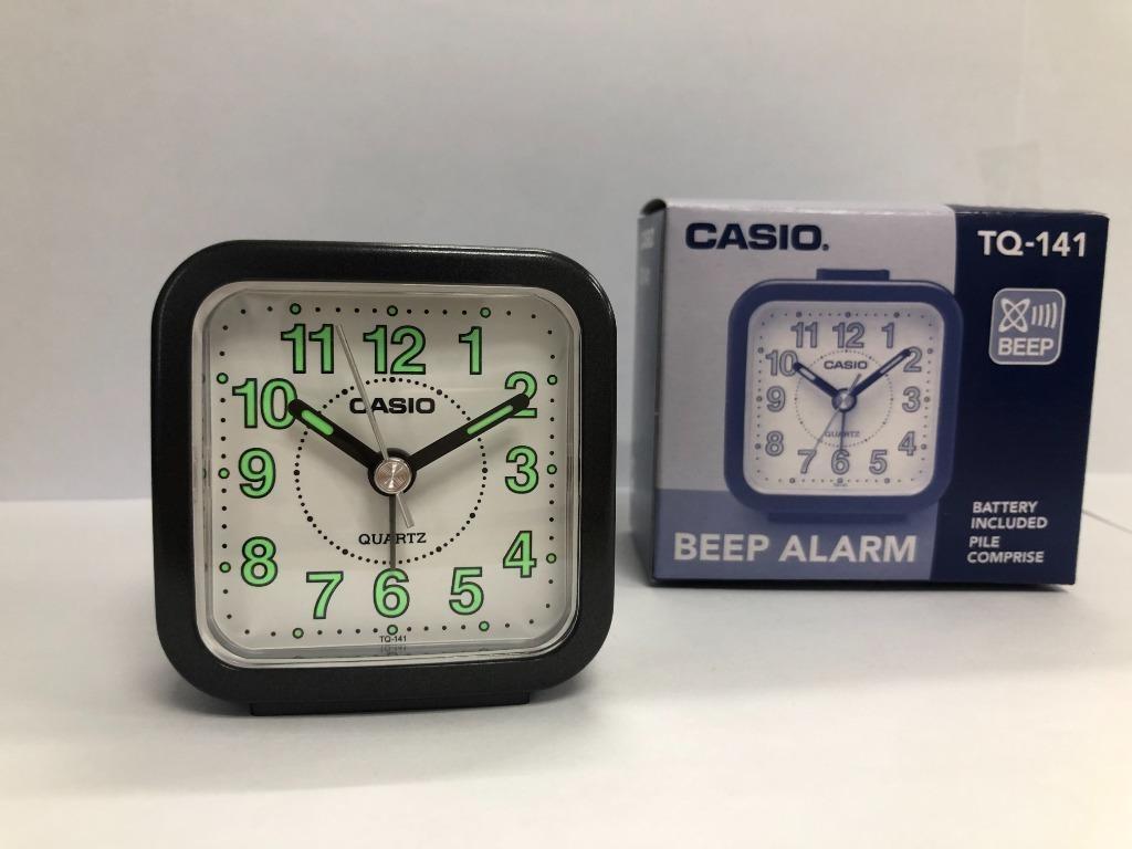 Casio Original Travel Table Top Beep Alarm Clock ( BLACK COLOR ) TQ-141 ...