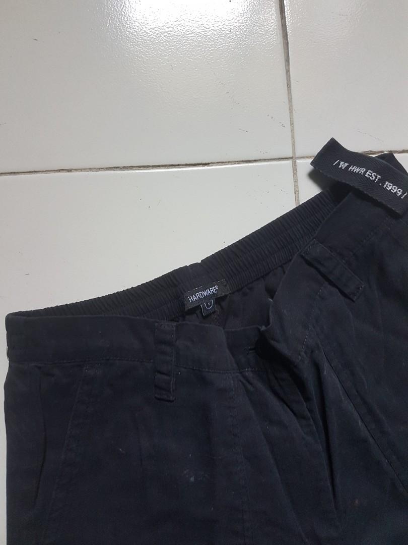HARDWARE CELANA HITAM BLACK PANTS STRAIGHT LURUS-SEMI WIDE BAHAN ...