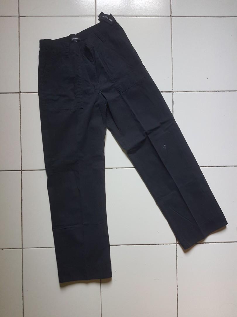 HARDWARE CELANA HITAM BLACK PANTS STRAIGHT LURUS-SEMI WIDE BAHAN ...