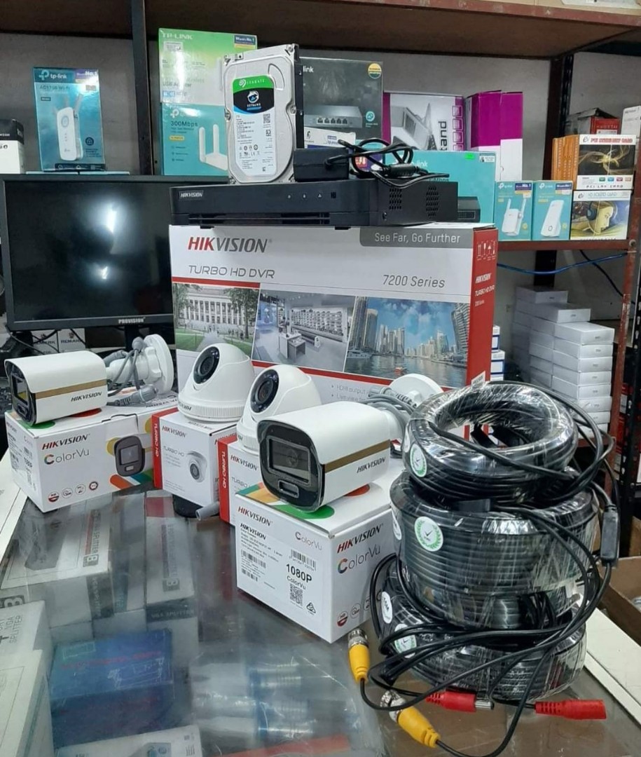 HIKVISION 4CHANNEL COLORVU 2MP CAMERA PACKAGE (Day & Night Colored), Furniture & Home Living ...