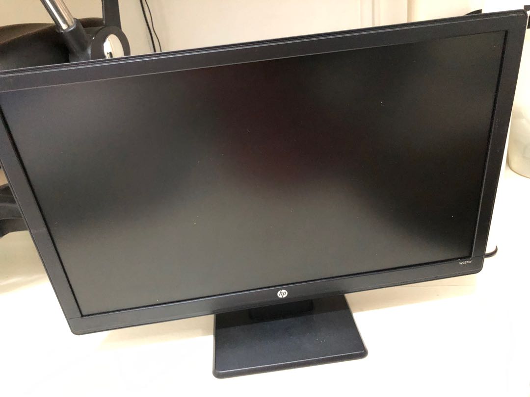 HP monitor computer screen black with VGA power cables large screen ...