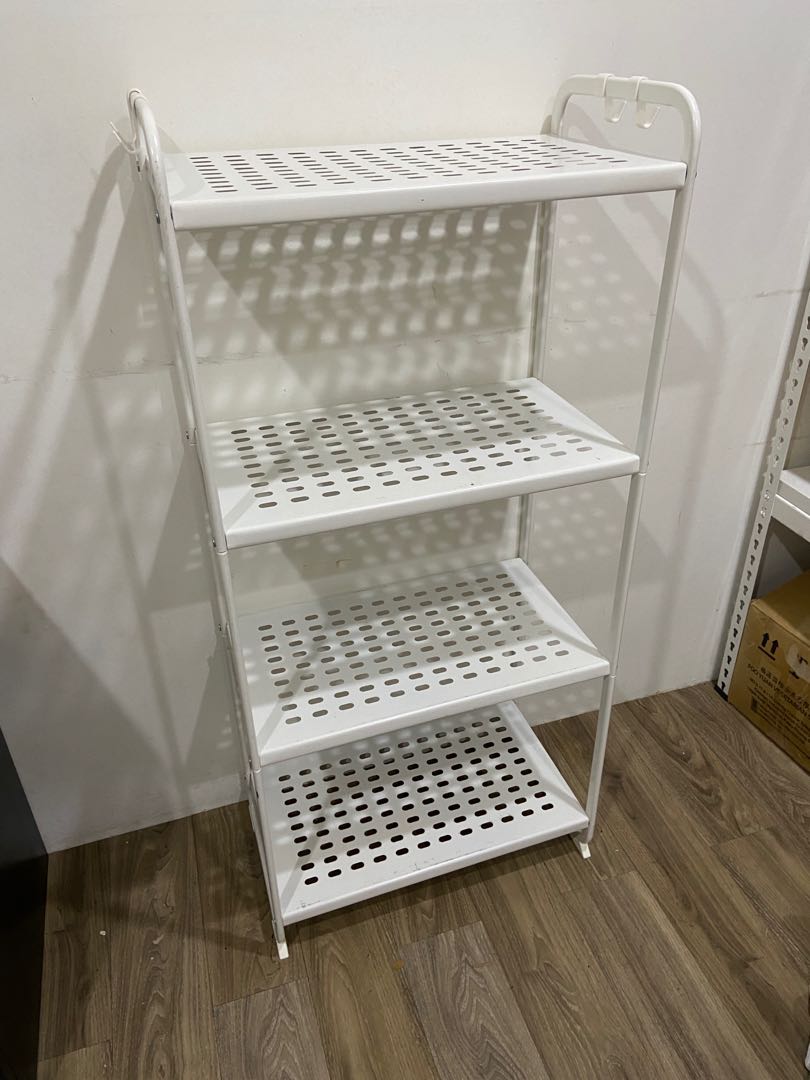 IKEA 1270mm white 4 tier storage rack, Furniture & Home Living ...