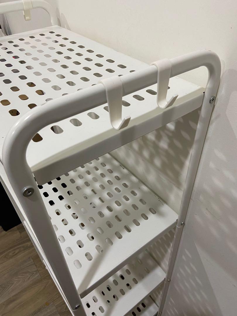 IKEA 1270mm white 4 tier storage rack, Furniture & Home Living ...