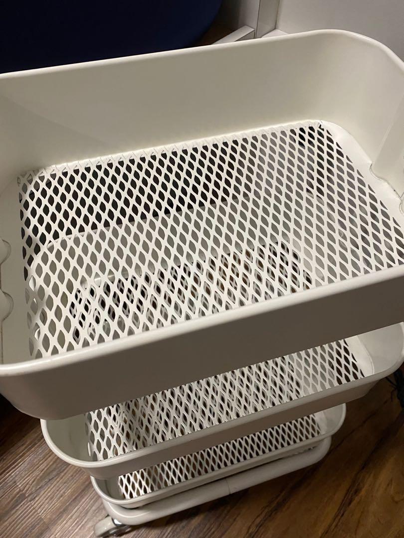 IKEA RASHULT TROLLEY WHITE 38x28x65 cm, Furniture & Home Living, Home ...