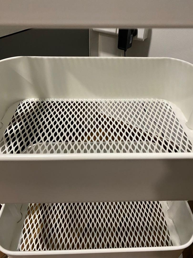 IKEA RASHULT TROLLEY WHITE 38x28x65 cm, Furniture & Home Living, Home ...